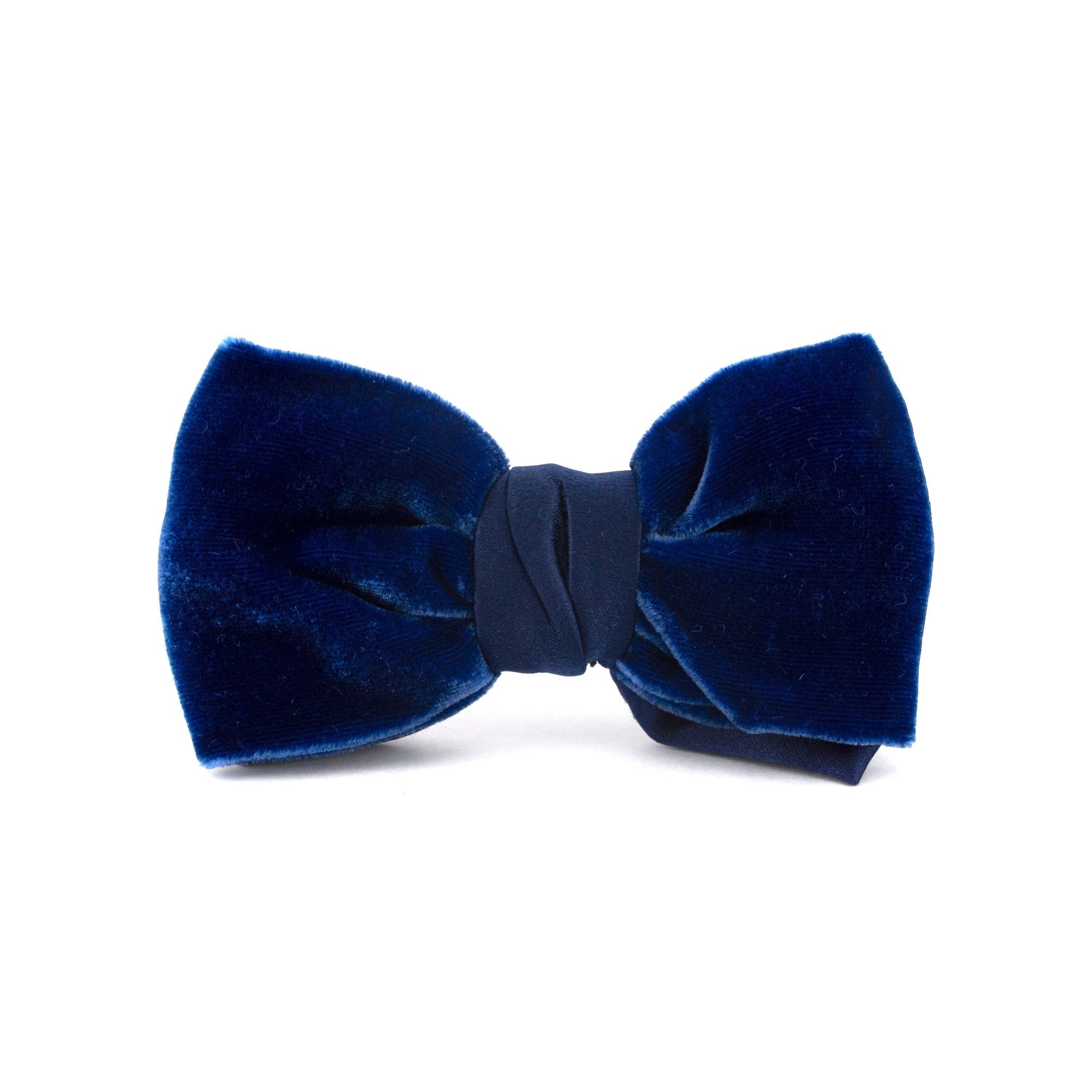 Pre-Tied Navy Blue Velvet Bow Tie